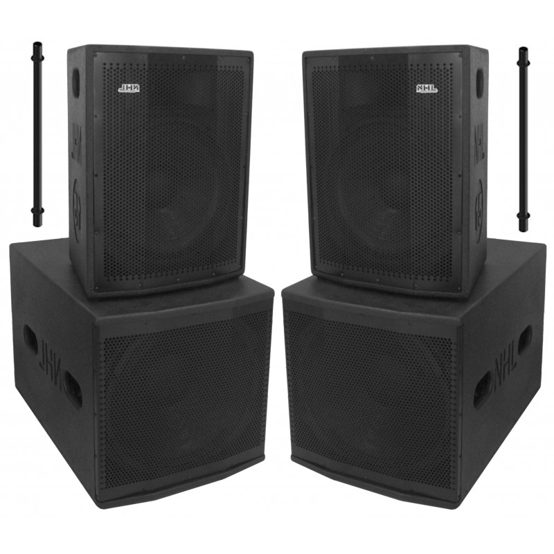 Kit Ativo (1x15" Ti + Sub 18") 4 Caixas NHL 4400w