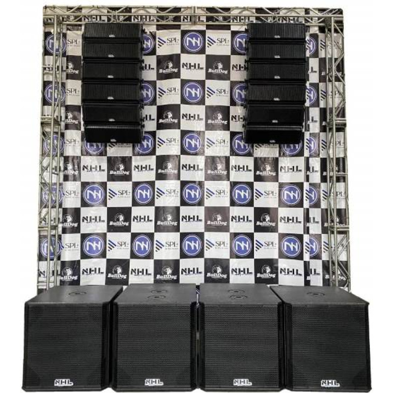 Kit Ativo (Line Array + Sub 18") 16 Caixas Gla7000 Estereo