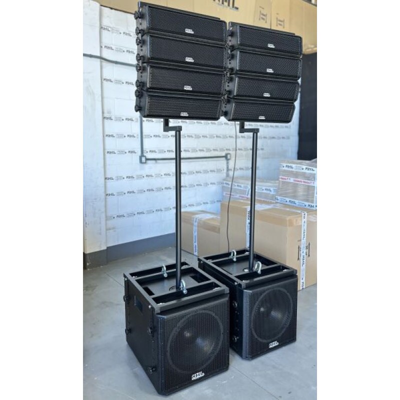 Kit Ativo (Line Array + Sub Aéreo 15") 10 Caixas P.A. Compacto Gla3500 ...