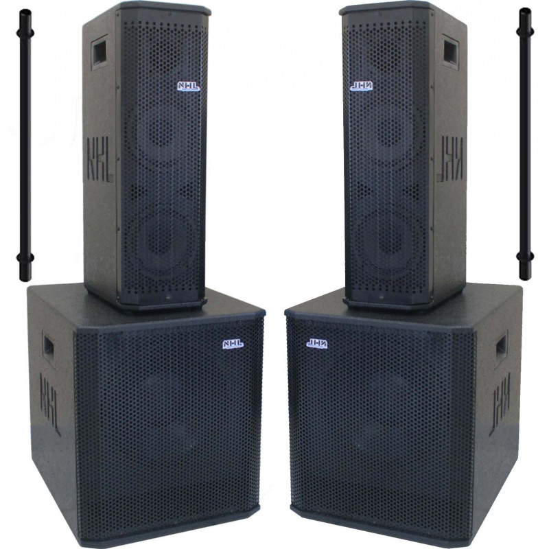Kit Ativo (2x6" + Sub 12") 4 Caixas P.A. Compacto 1600w Easylink VL1800