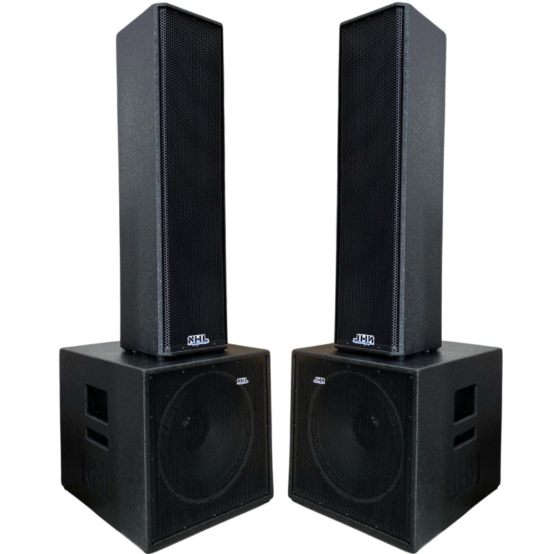 Kit Ativo (Line 16 Fal 2x5" + Sub 15") 4 Caixas 4000w PRO4005 Estéreo